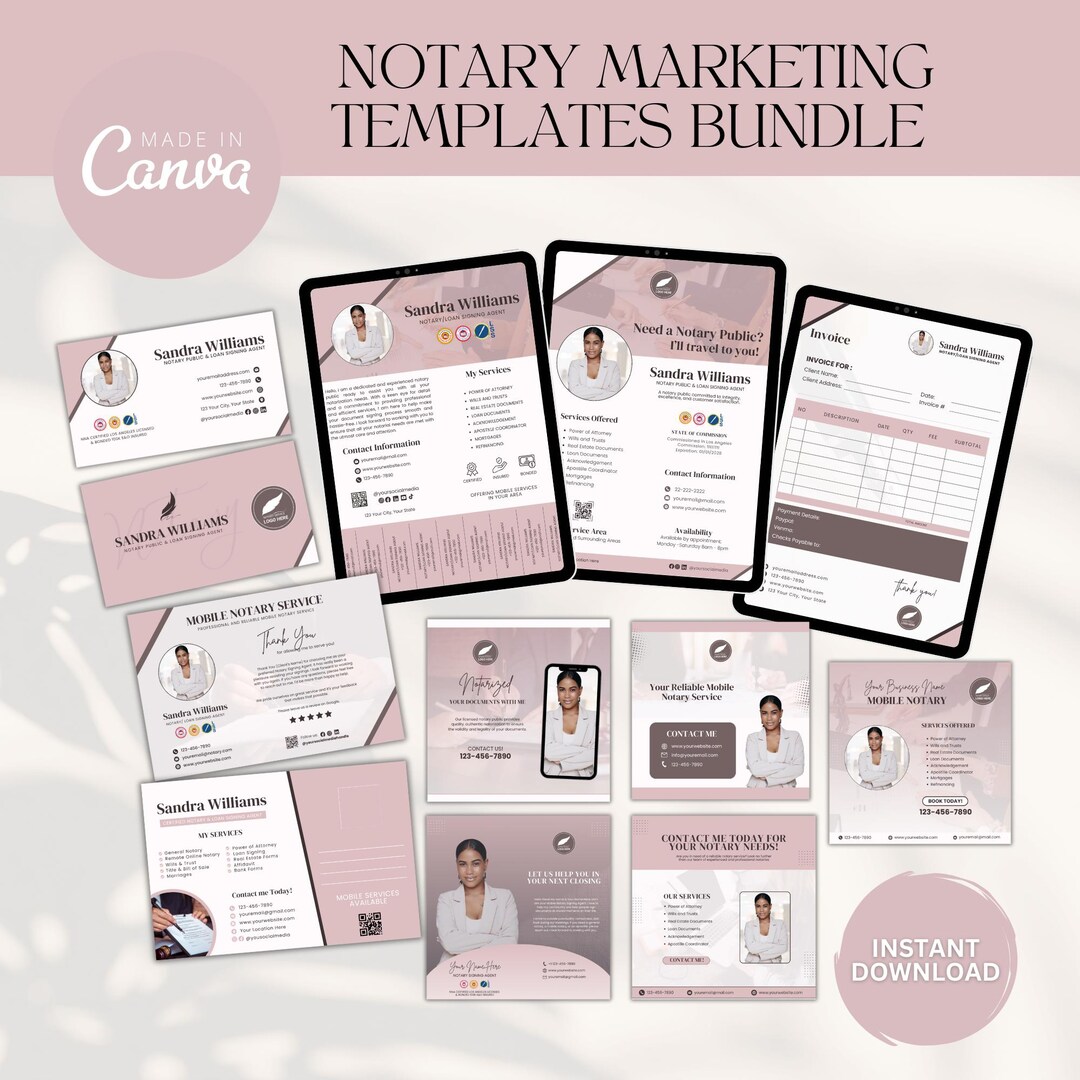 Notary Marketing Bundle,notary Bundle Starter Kit,loan Signing Agent ...