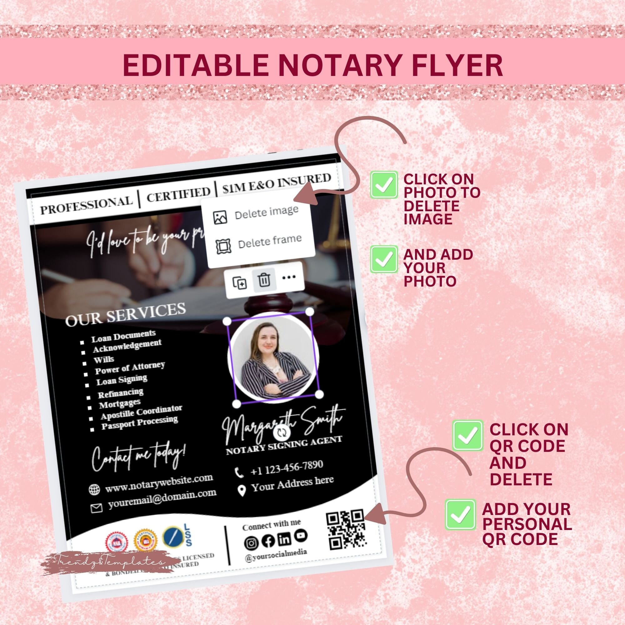 Professional & Modern Notary Public Flyer Template, Marketing Flyer ...