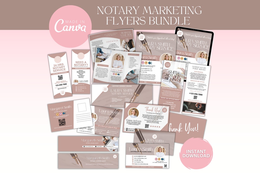 Notary Marketing Bundle, Notary Marketing Flyers Bundle, Notary Bundle ...