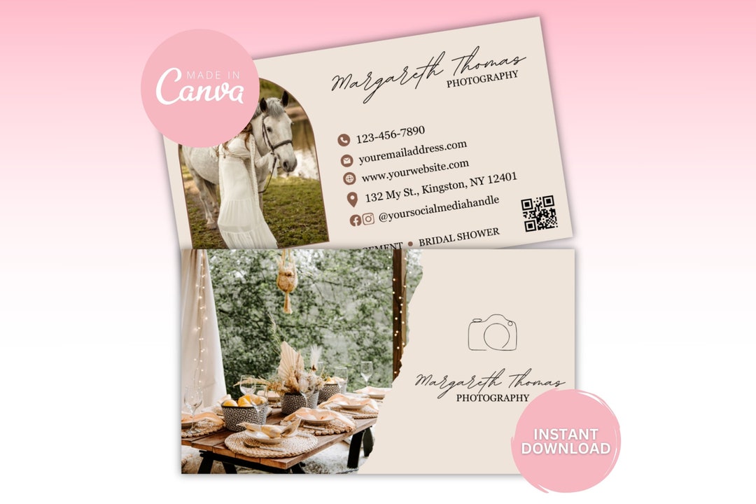 Photographer Business Card Template Business Card Canva - Etsy