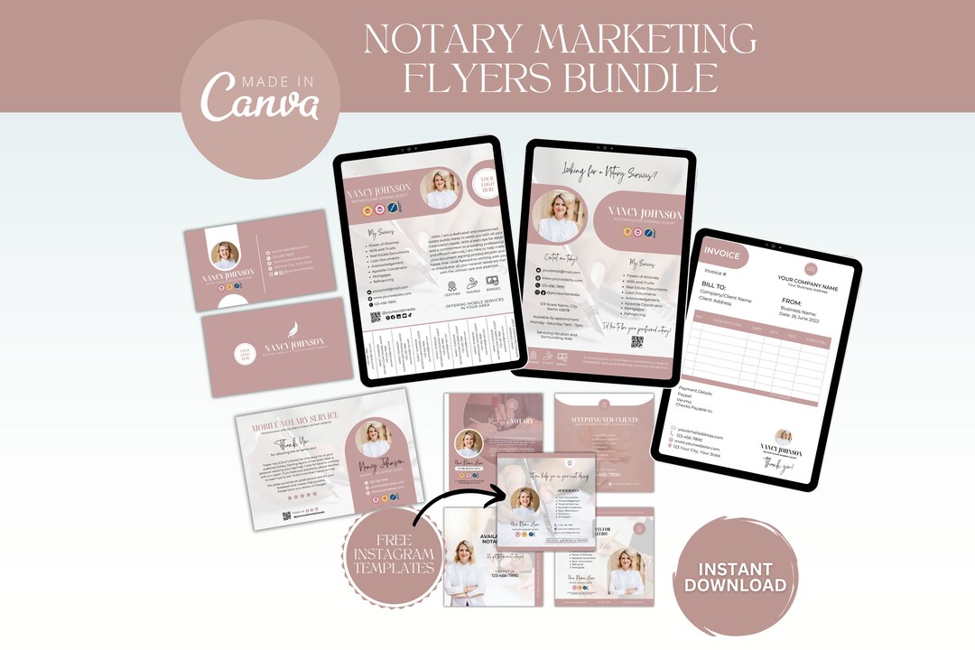 Notary Marketing Mini Bundle, Notary Marketing Bundle, Notary Bundle ...