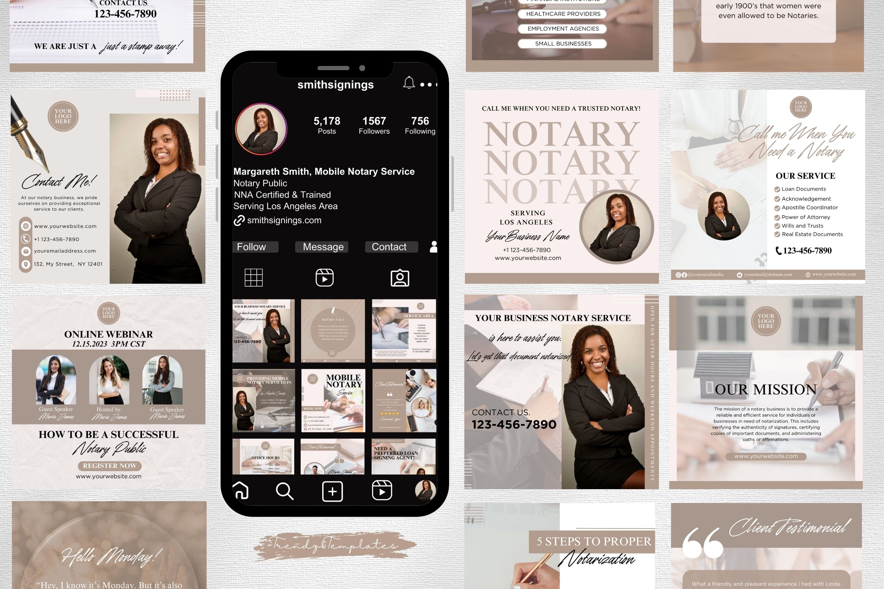 Notary Social Media Post Templates, Notary Marketing Instagram Flyer ...