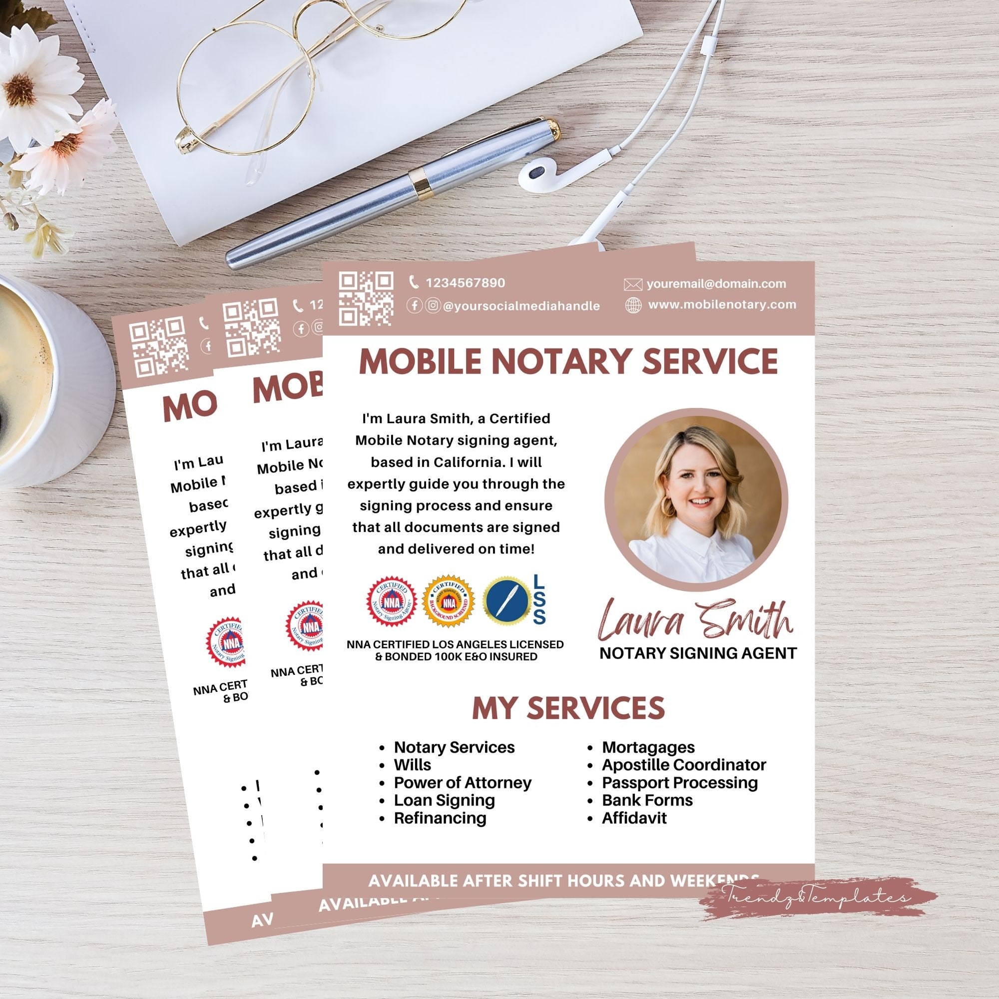 Mobile Notary Public Flyer Template DIY Flyer Templatecanva Template ...
