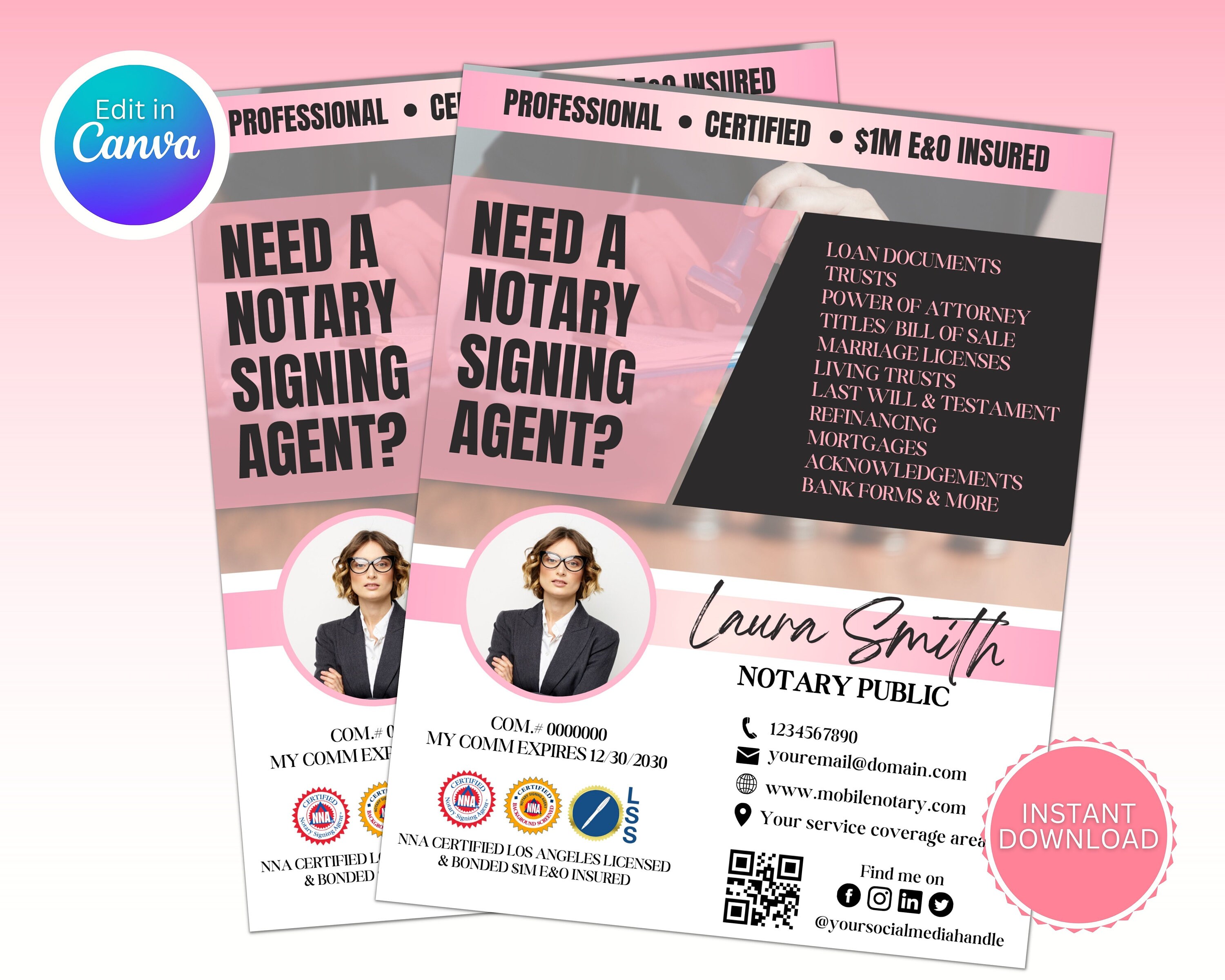 Signing Agent Flyer DIY Flyer Templatecanva Template for - Etsy