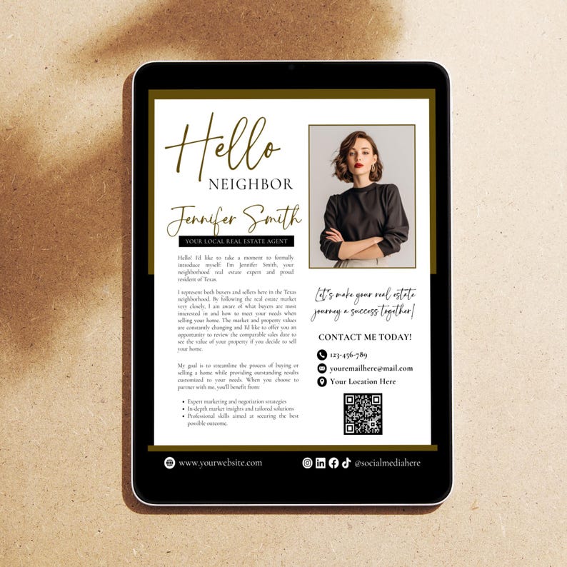 Real Estate Agent Introduction Flyer: Canva Template (digital Download ...