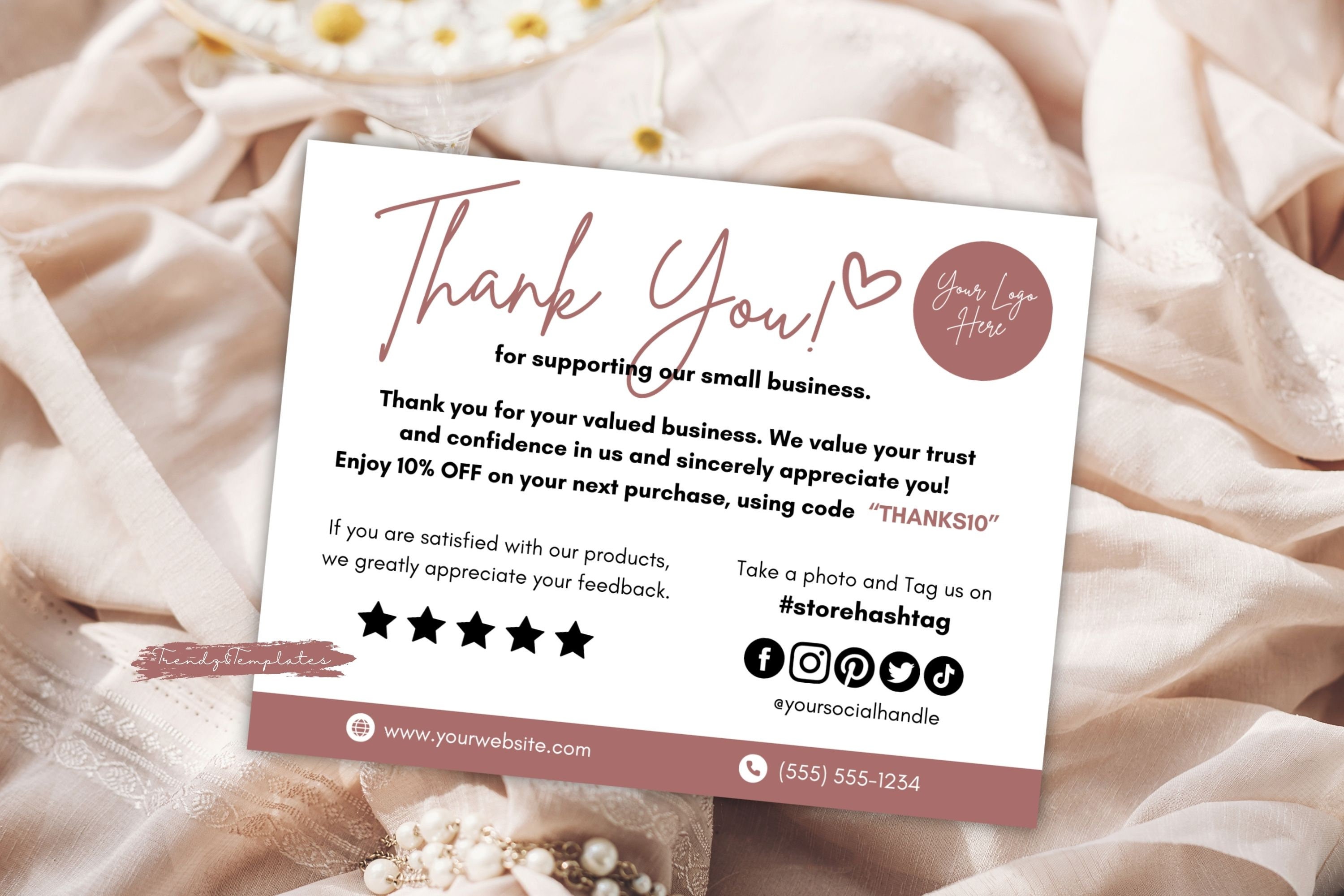 Printable Thank You Package Card, Small Business Thank You Card ...