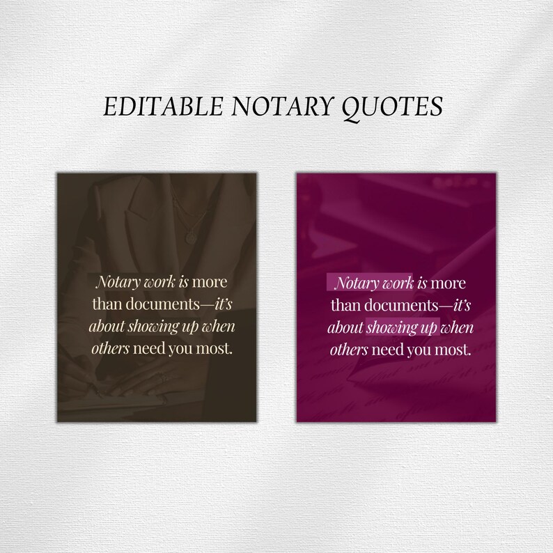Editable Notary Motivational Quotes Template, Mobile Notary Marketing ...
