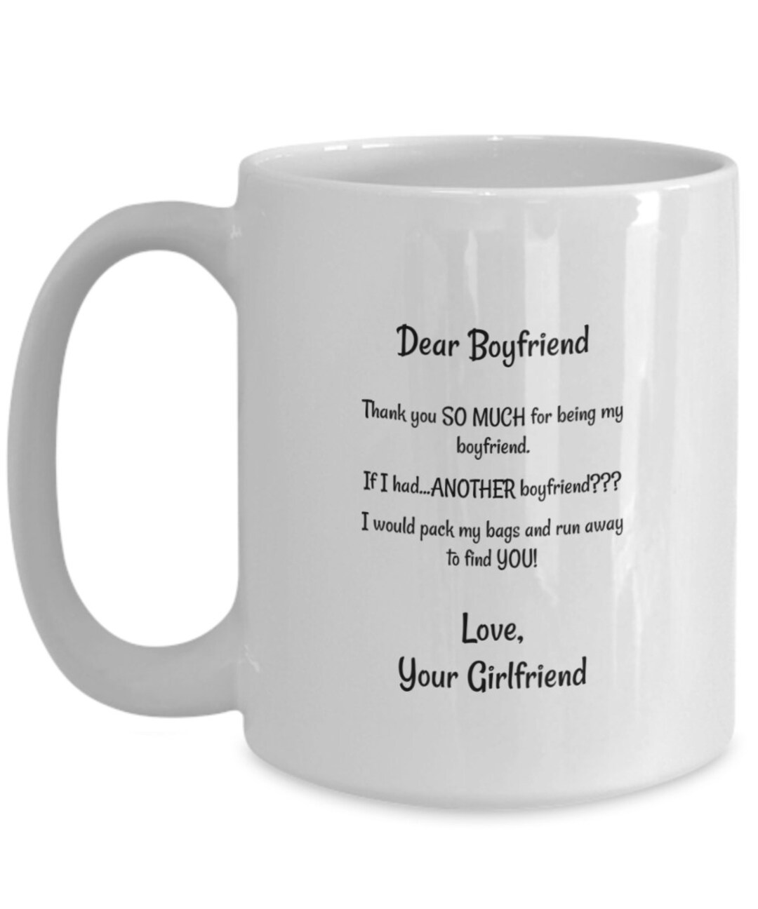 Dear Boyfriend Mug From Girlfriend, Funny, Cute, I'm so Glad Your My ...