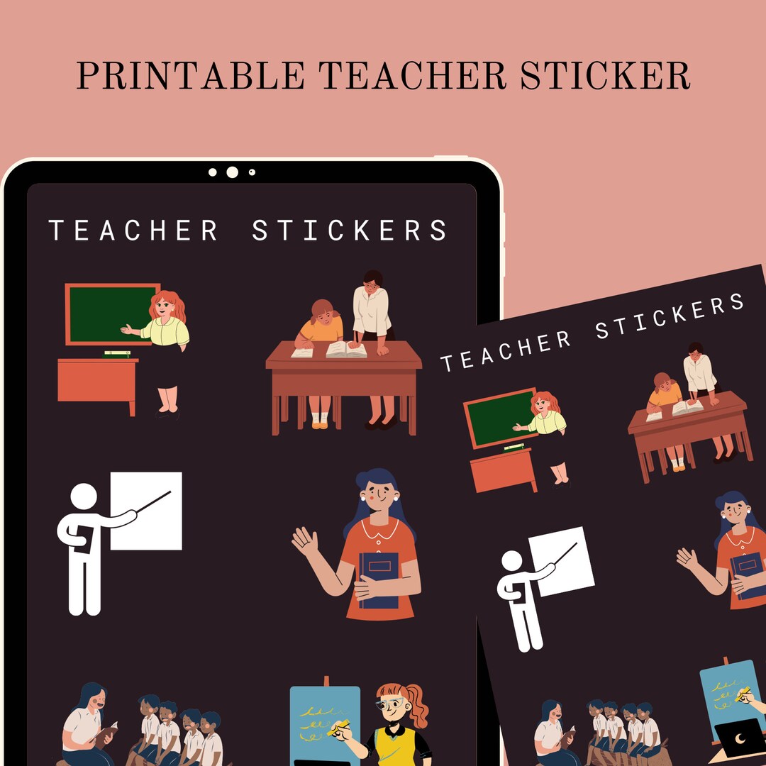 Teacher Stickers for Planner, Digital Stickers, Stickers for Teachers ...