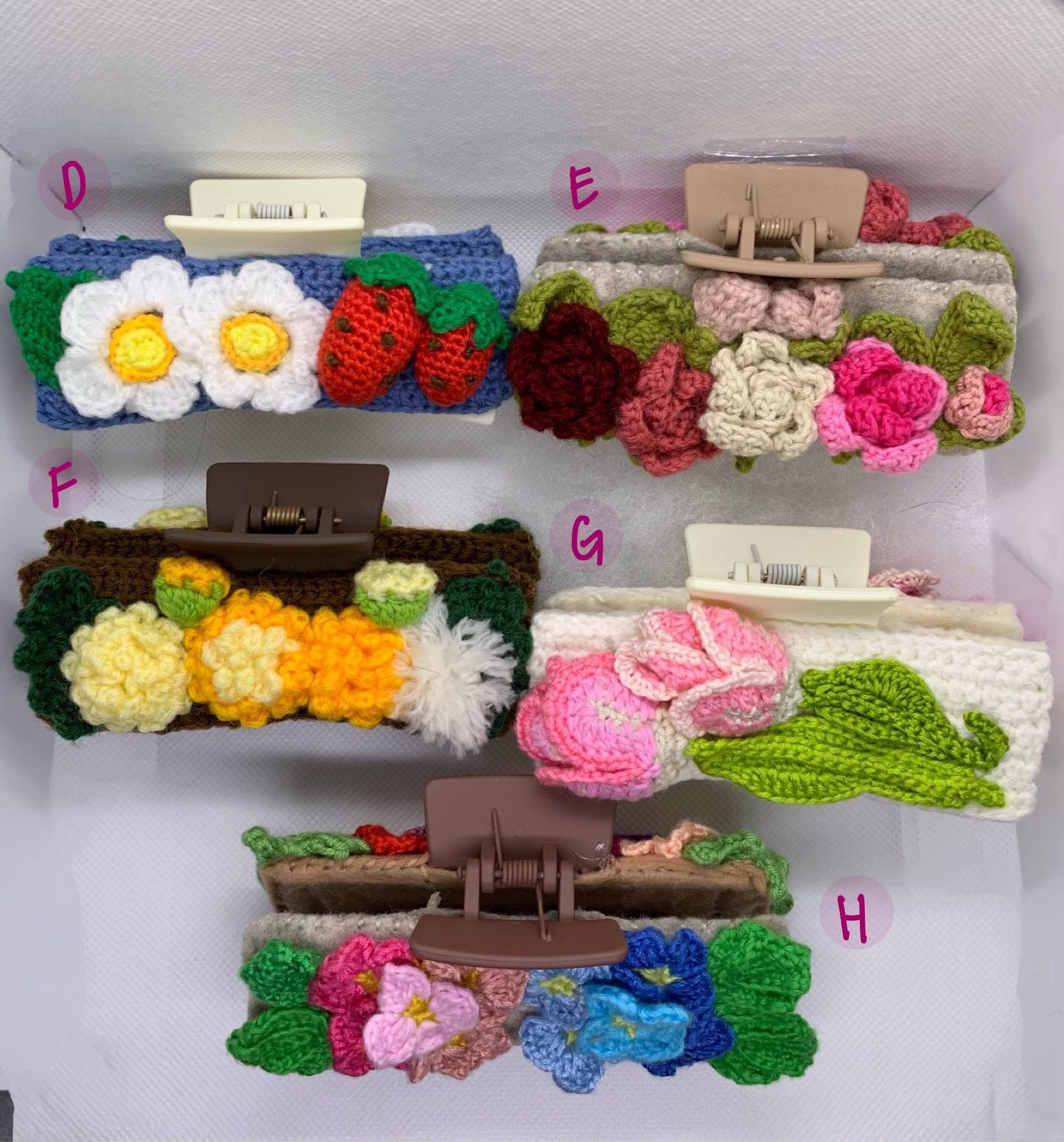 Handmade Floral Crochet Hairclips - Etsy