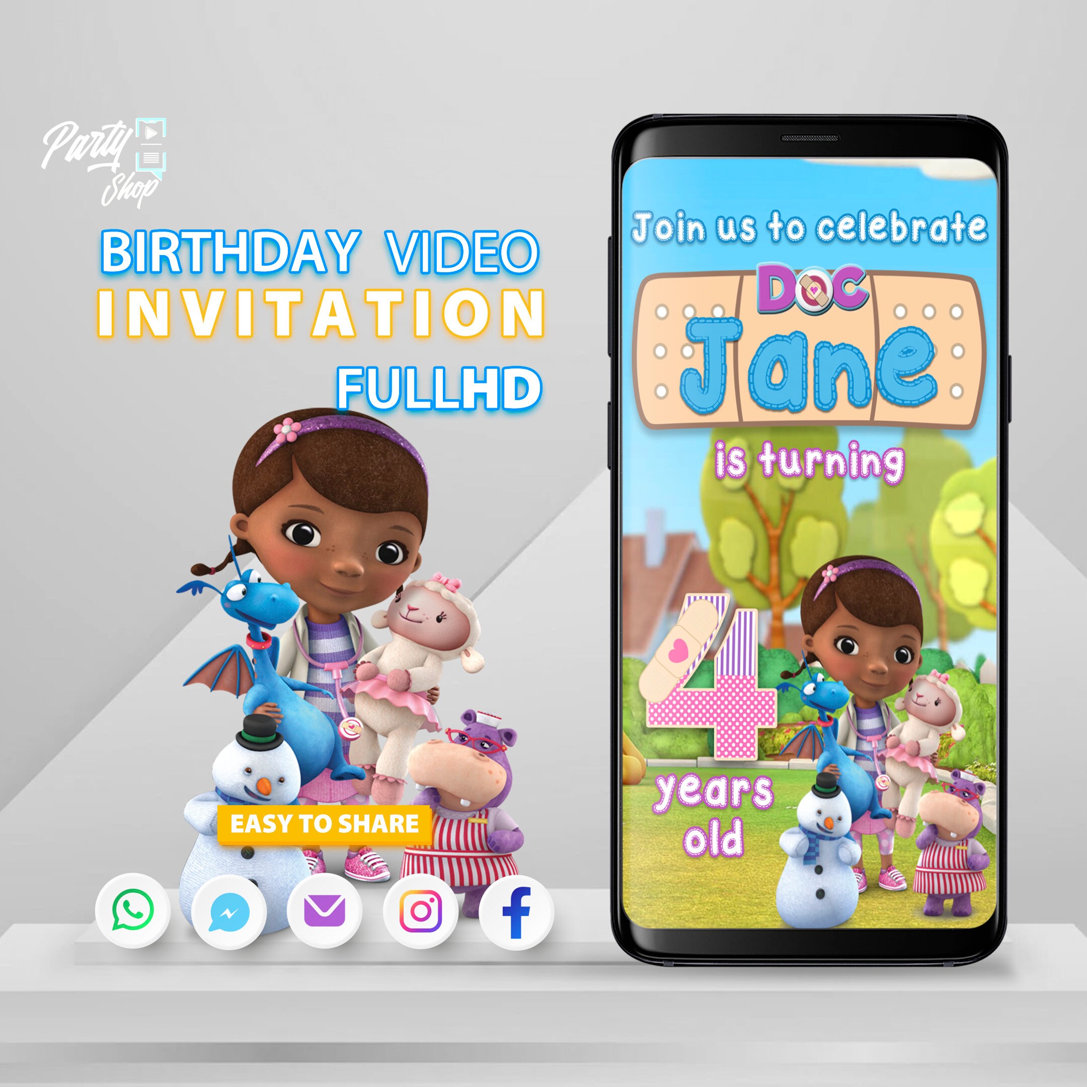 Doc Mcstuffins Invitation Template