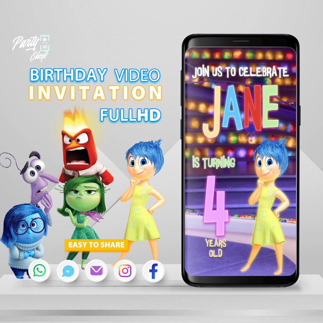 Inside Out Invitation, Inside Out Invitation, Party, Birthday, Birthday ...