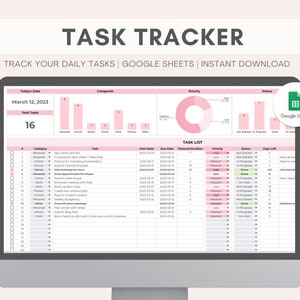 Task Tracker Spreadsheet Google Sheets to Do List Planner Spreadsheet ...