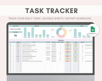Task Tracker Spreadsheet Google Sheets to Do List Planner Spreadsheet ...