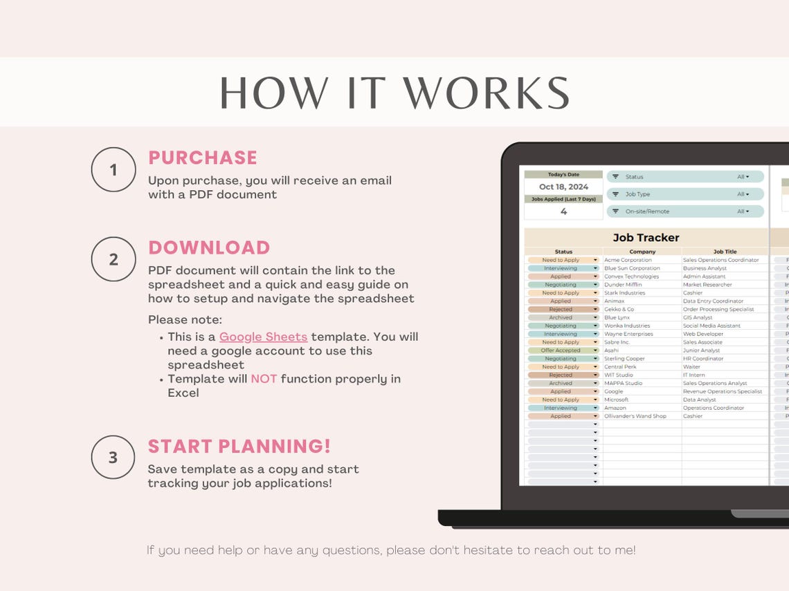 Job Application Tracker | Google Sheets | Interview Prep | Job Planner ...