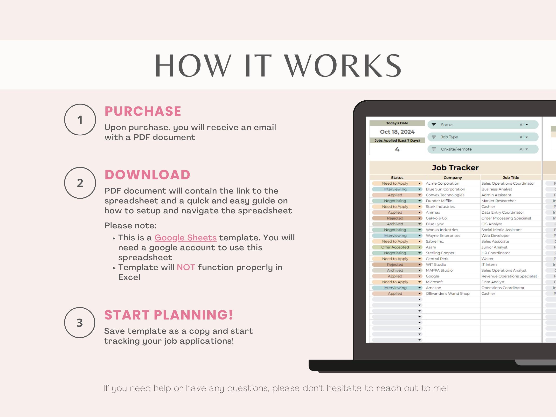 Job Application Tracker | Google Sheets | Interview Prep | Job Planner ...