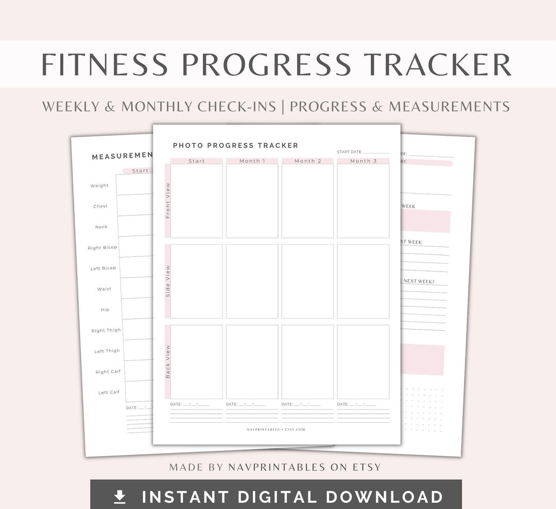 Fitness Progress Tracker Printable Fitness Journal - Etsy