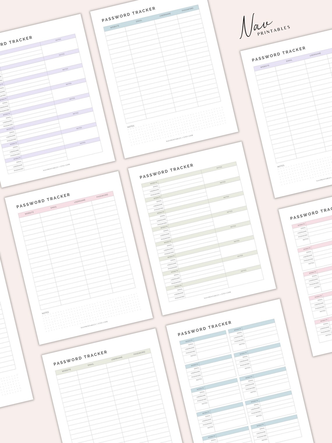 Password Tracker Printable Planner Printable Password Organizer ...
