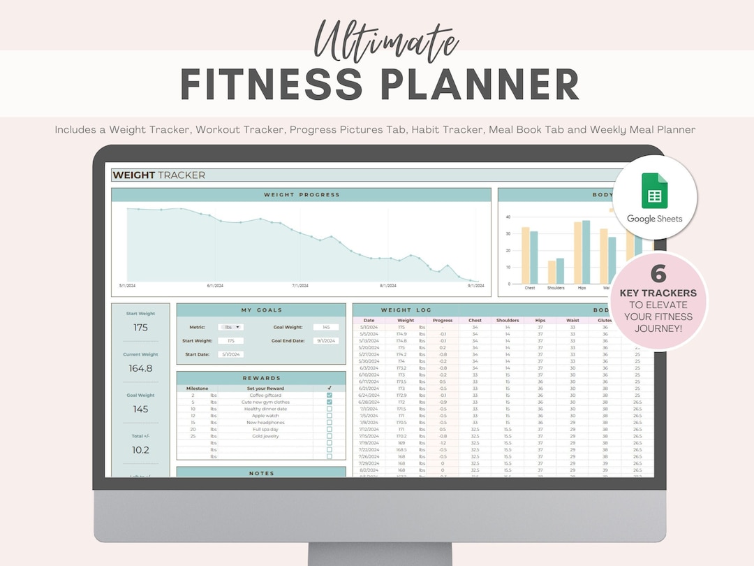 Ultimate Fitness Planner | Workout Planner | Weight Loss Tracker ...
