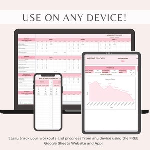 Workout Tracker Spreadsheet | Google Sheets | Fitness Journal | Weight ...