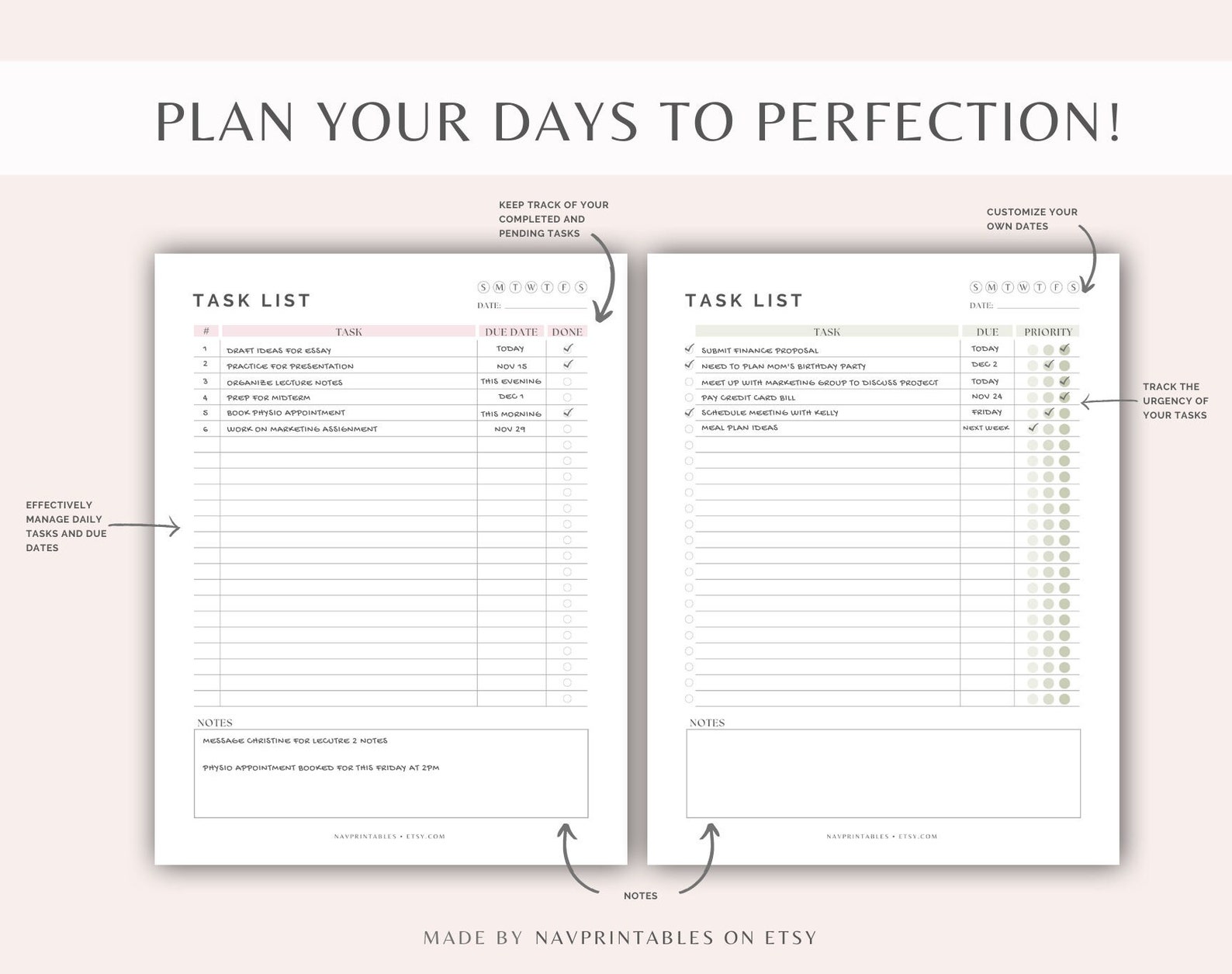 Task List Printable Task Tracker & Organizer Printable - Etsy