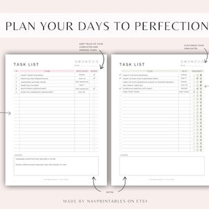 Task List Printable, Task Tracker & Organizer, Printable Planner ...
