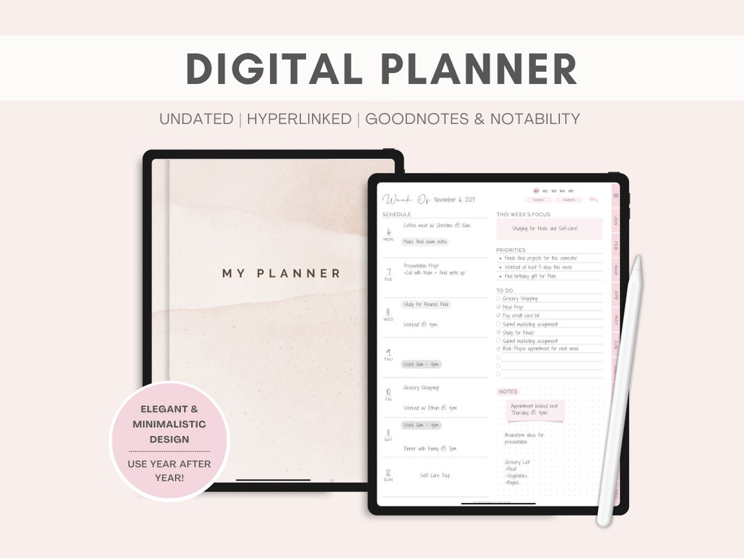 Digital Planner | Undated | Goodnotes Planner | Notability Planner ...