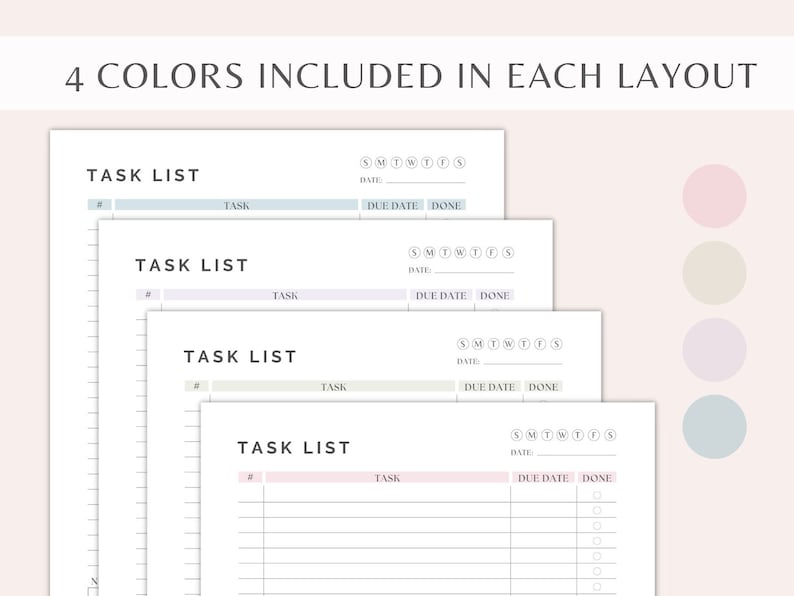 Task List Printable Task Tracker & Organizer Printable - Etsy