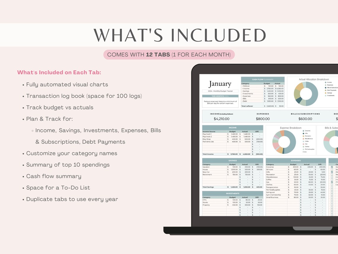 Monthly Budget Planner | Google Sheets | Expense Management | Financial ...