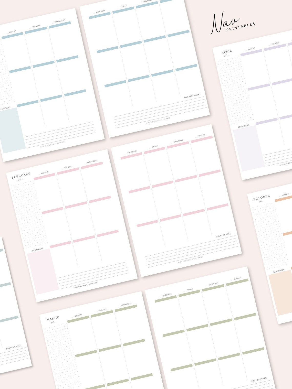 Weekly Planner, Printable Planner, Week at a Glance Minimalistic ...