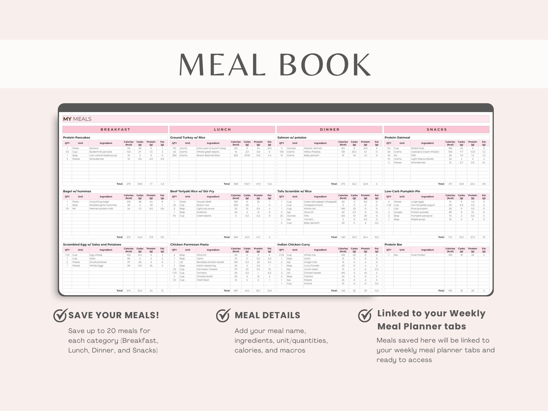 Ultimate Fitness Planner Weight Loss Tracker Macro & Meal Planner ...