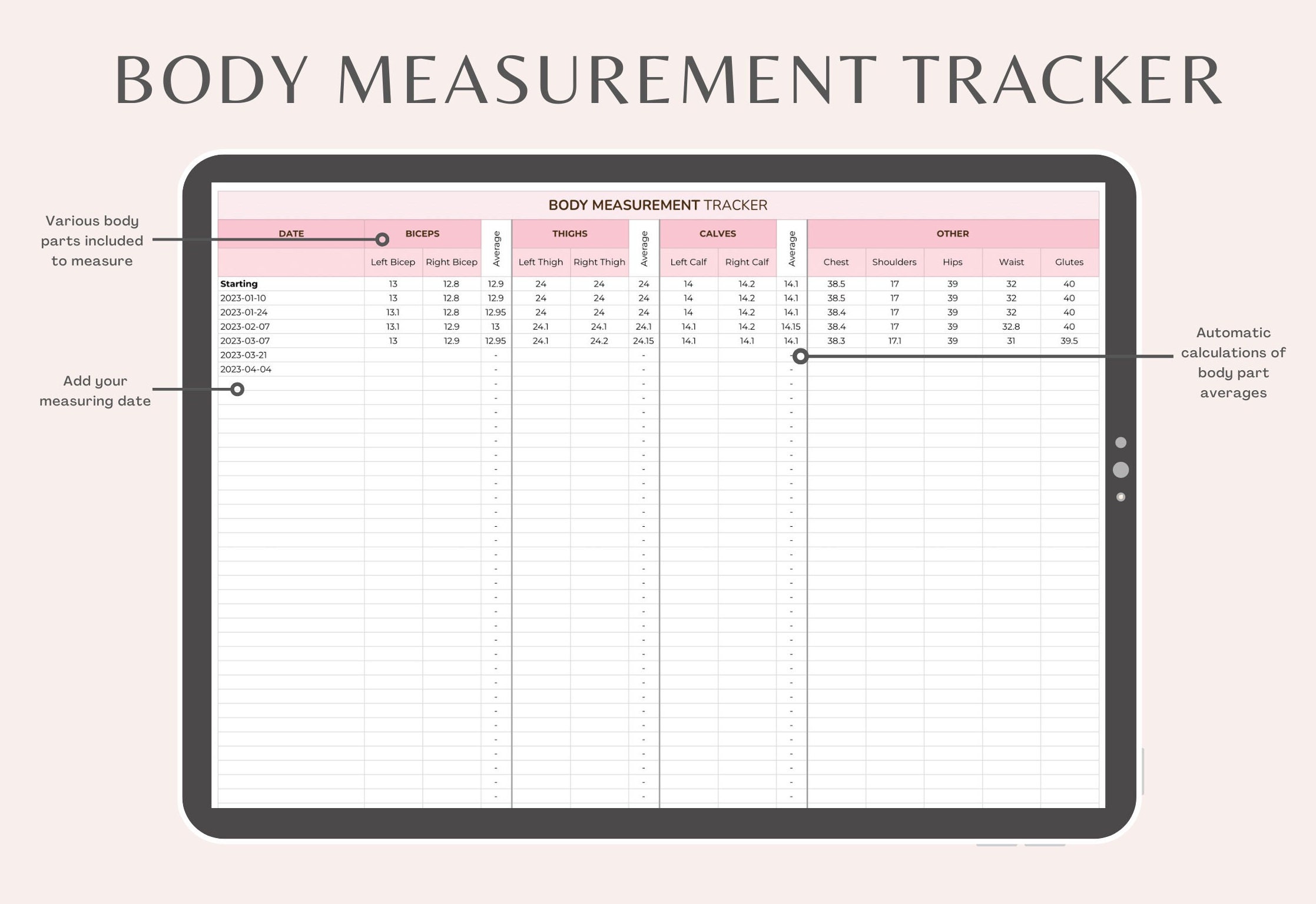 Workout Tracker Spreadsheet | Google Sheets | Fitness Journal | Weight ...
