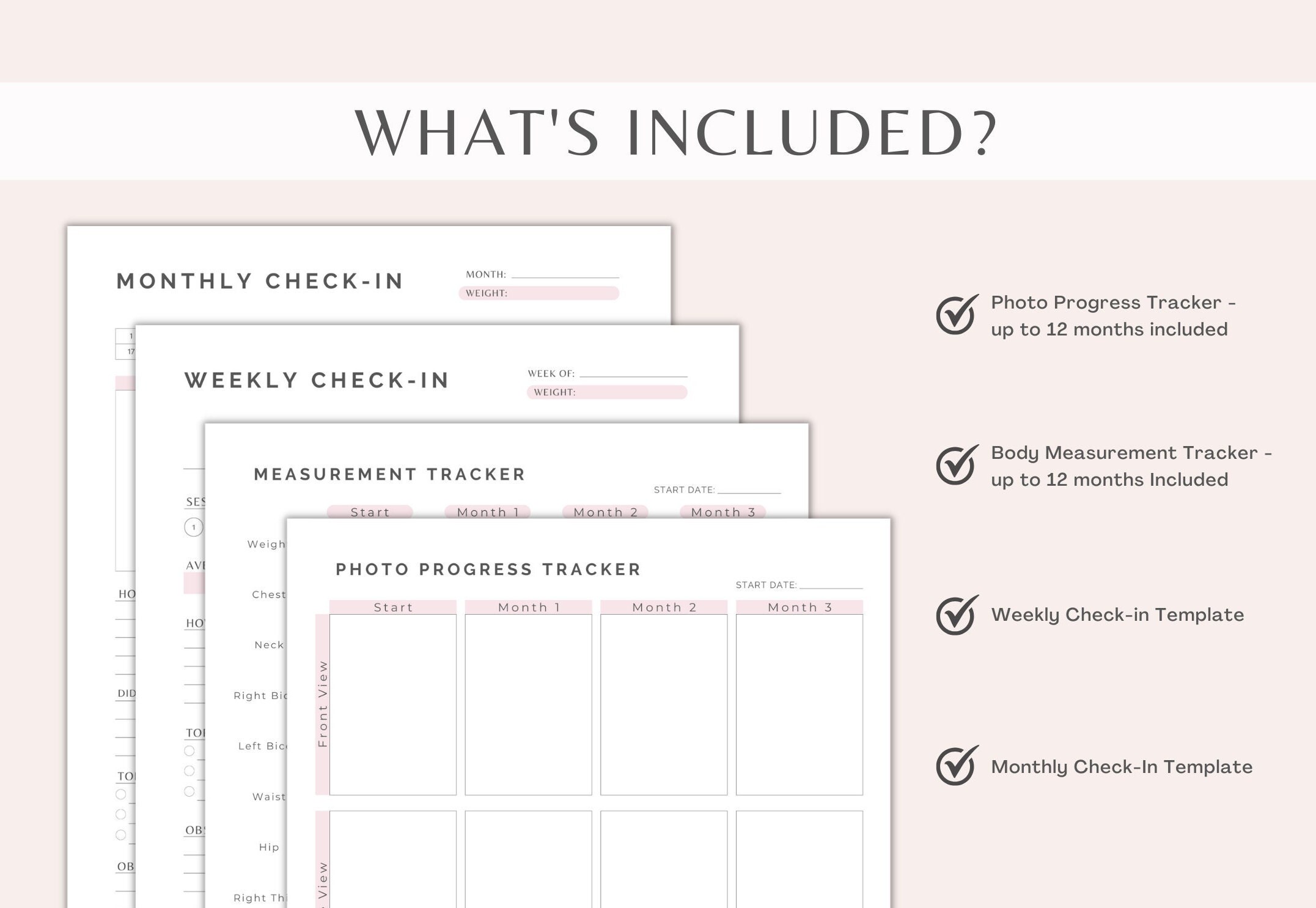 Fitness Progress Tracker Printable Fitness Journal, Workout Planner ...