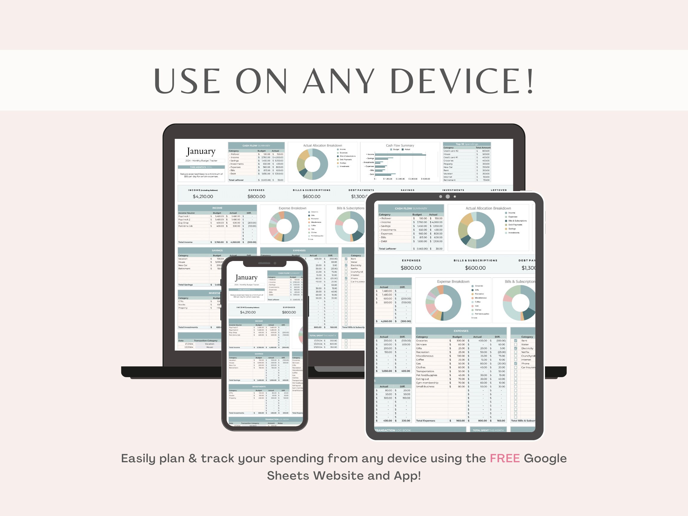 Monthly Budget Planner | Google Sheets | Expense Management | Financial ...
