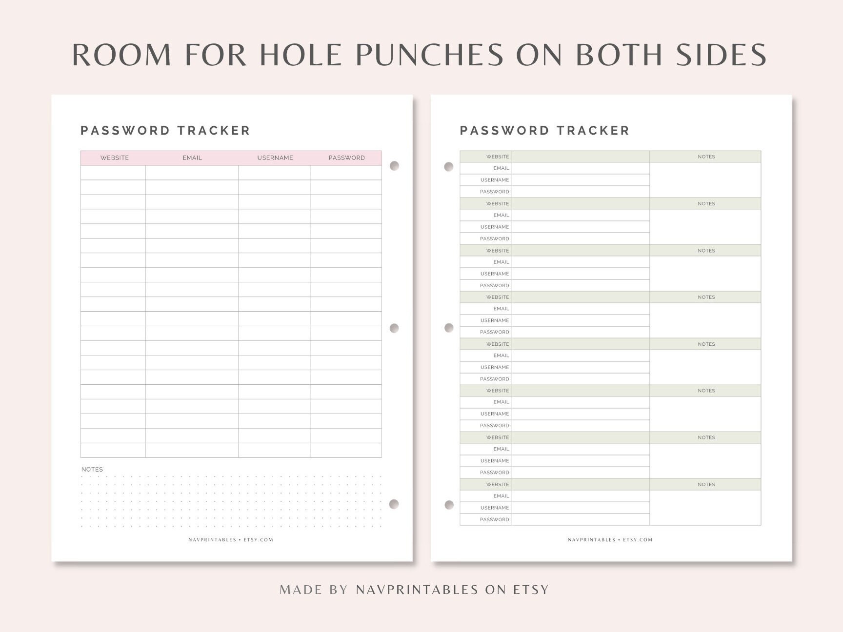 Password Tracker Printable Planner Printable Password Organizer ...