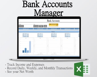 Bank Account Manager - Income and Expense Tracker W/ Downloadable PDF ...