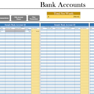 Bank Account Manager - Income and Expense Tracker W/ Downloadable PDF ...