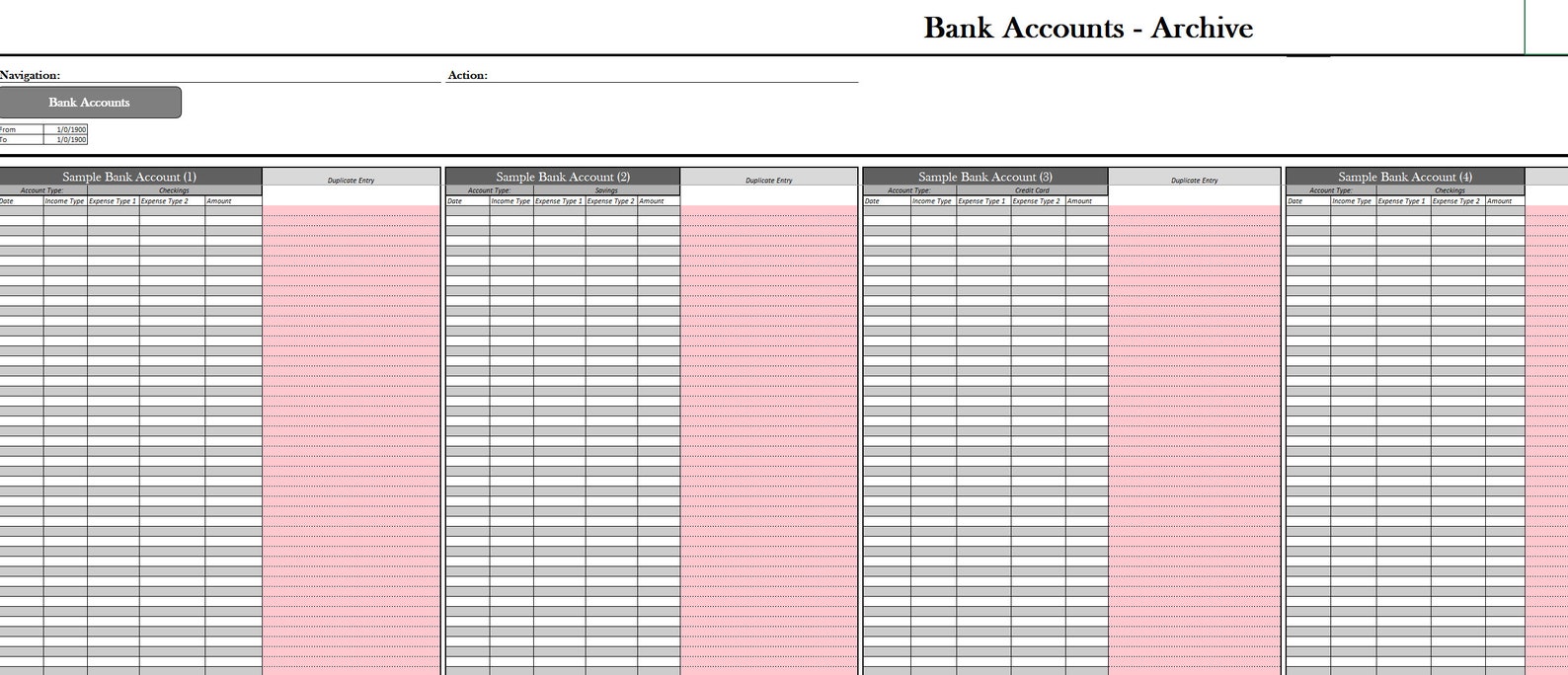 Bank Account Manager - Income and Expense Tracker (onyx Version) - Etsy