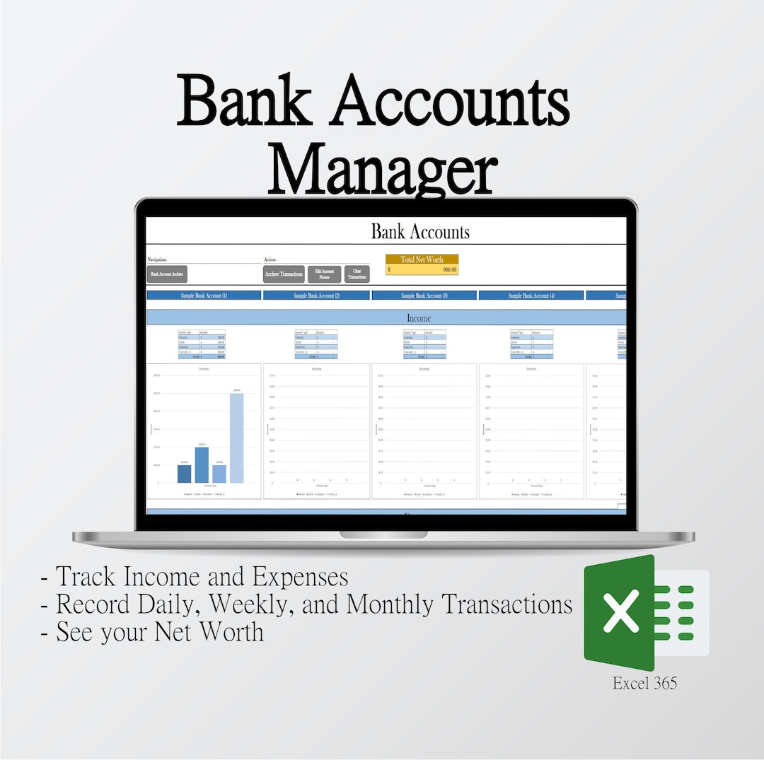 Bank Account Manager - Income and Expense Tracker (aquamarine Version ...