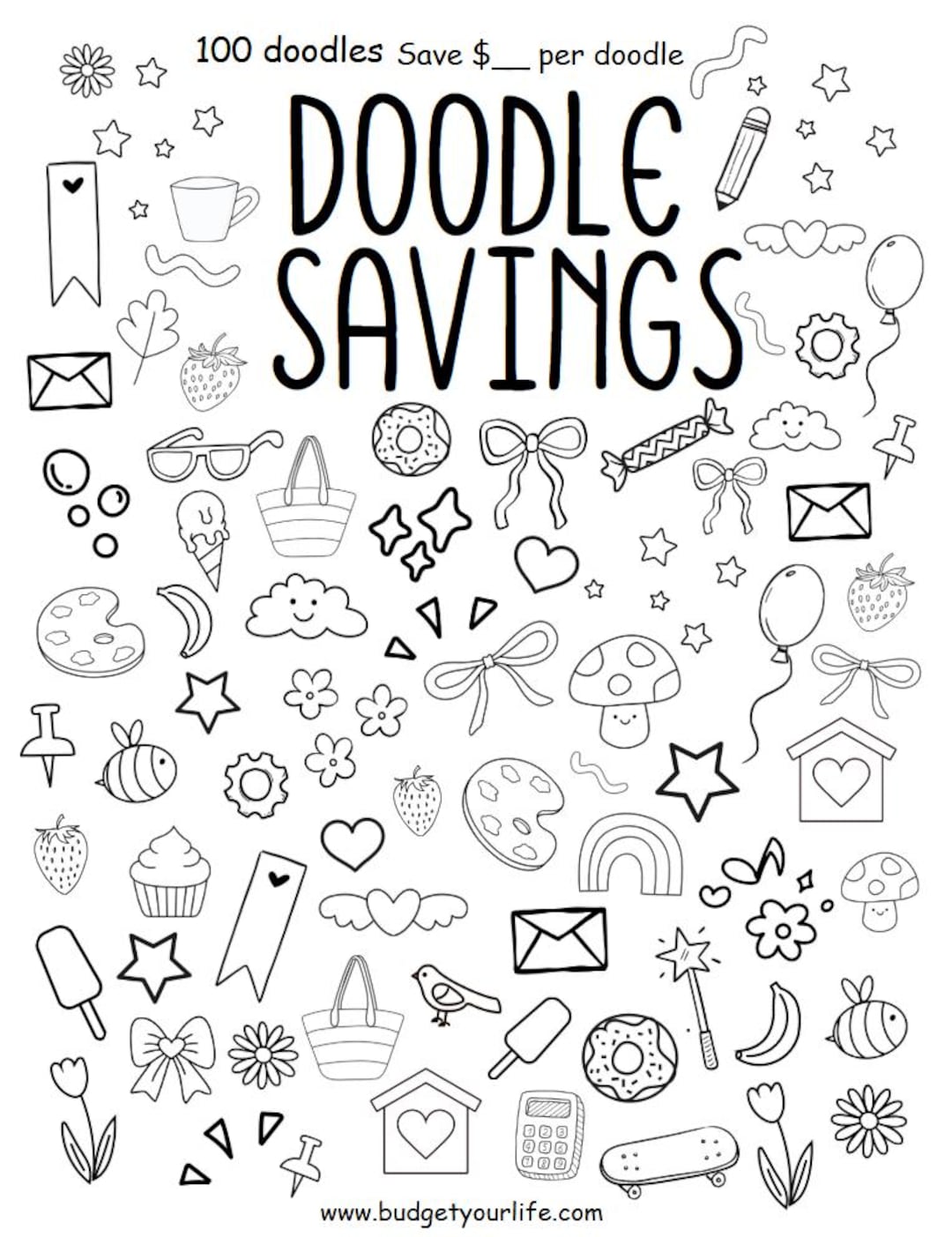 100 Doodle Savings - Etsy
