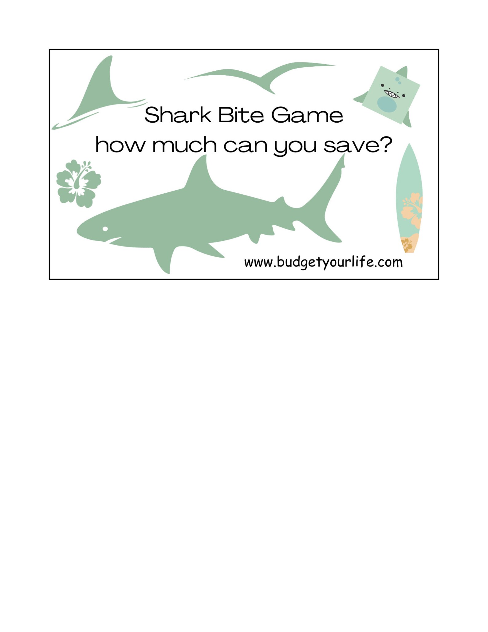 Shark Bite Savings Game - Etsy