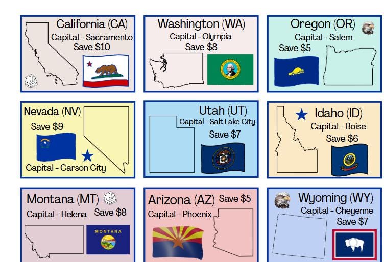 Learn and Save - Map of America - Etsy