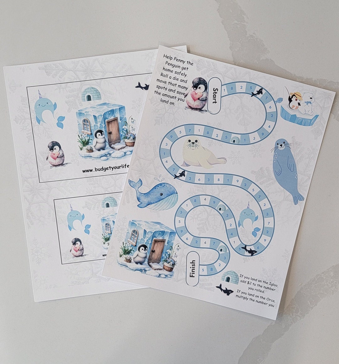 Penny the Penguin Game Board - Etsy
