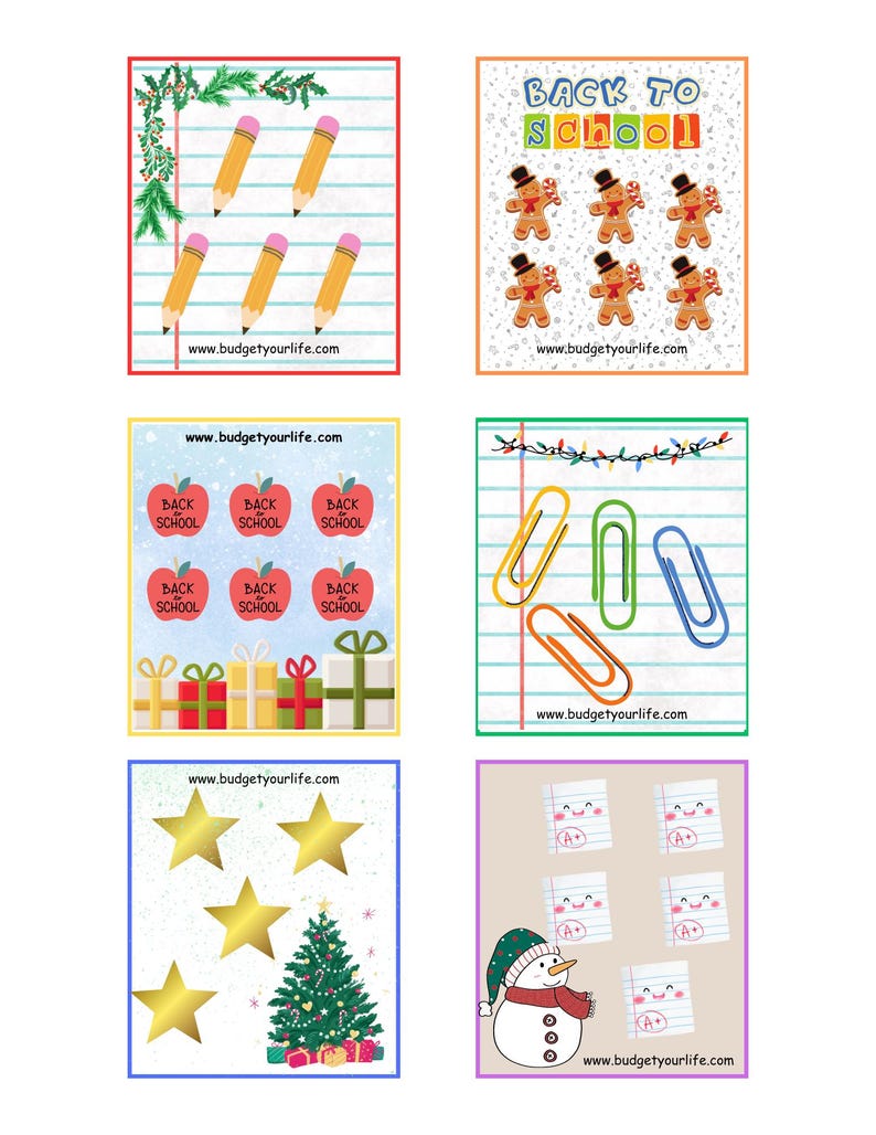 Christmas & Back to School Tiny's Savings Challenges - Etsy