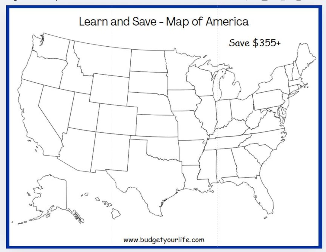 Learn and Save - Map of America - Etsy