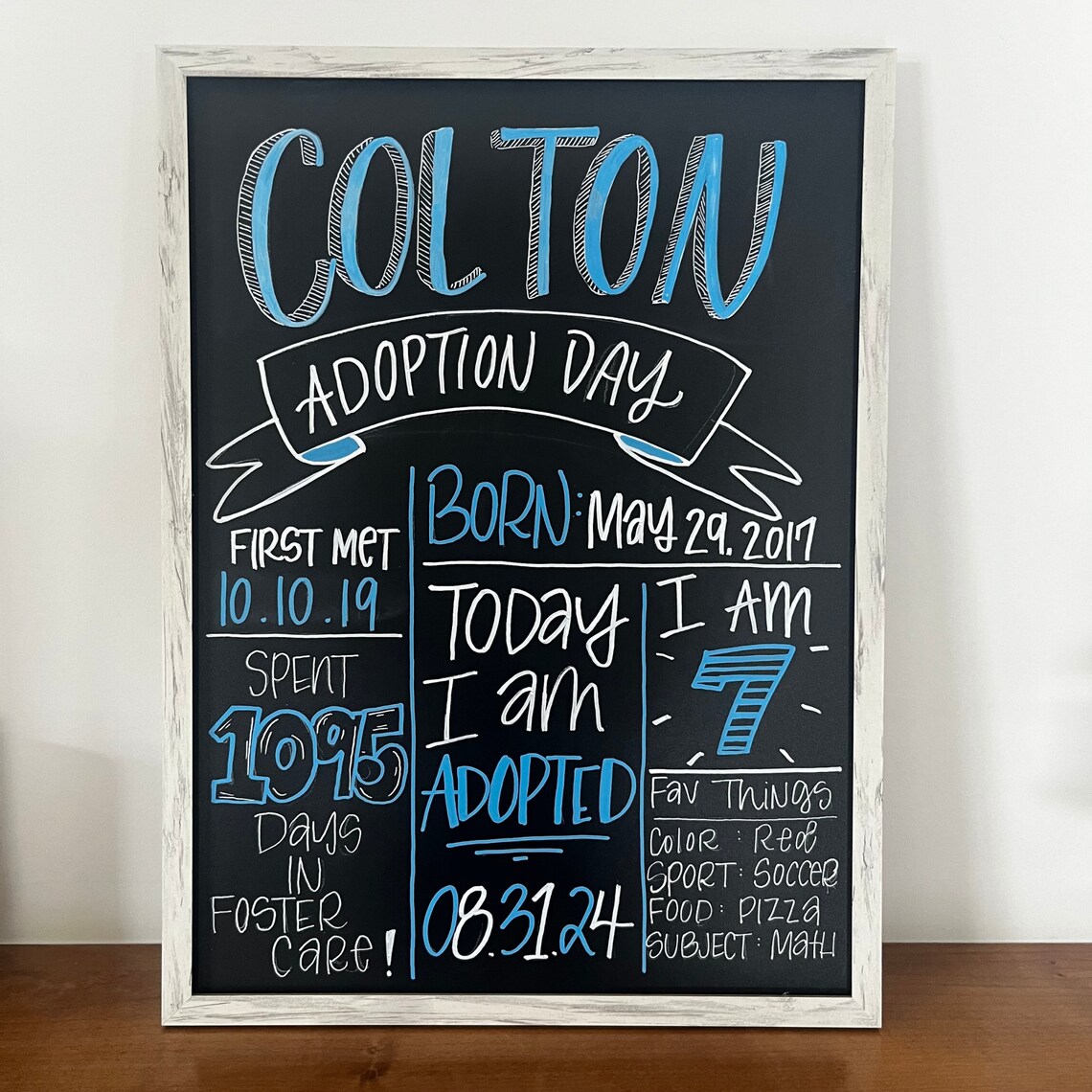 Hand Lettered Adoption Sign, Adoption Day Sign for Photos, Custom ...