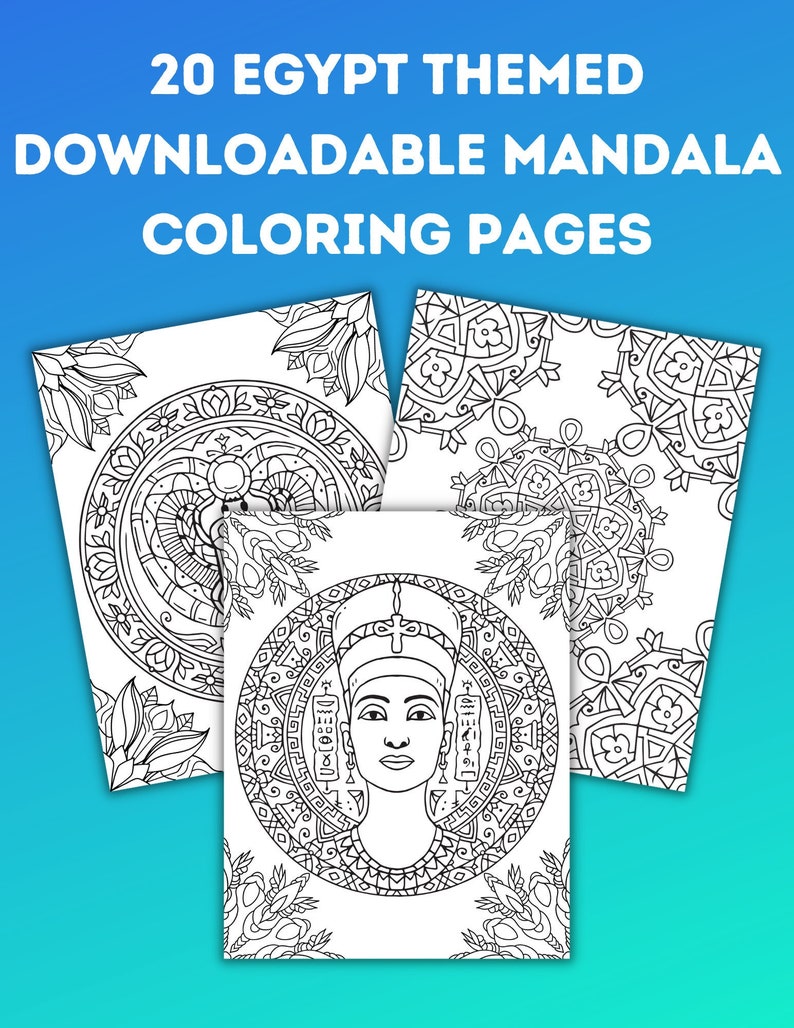 20 Egypt Themed Downloadable Mandala Coloring Pages - Etsy