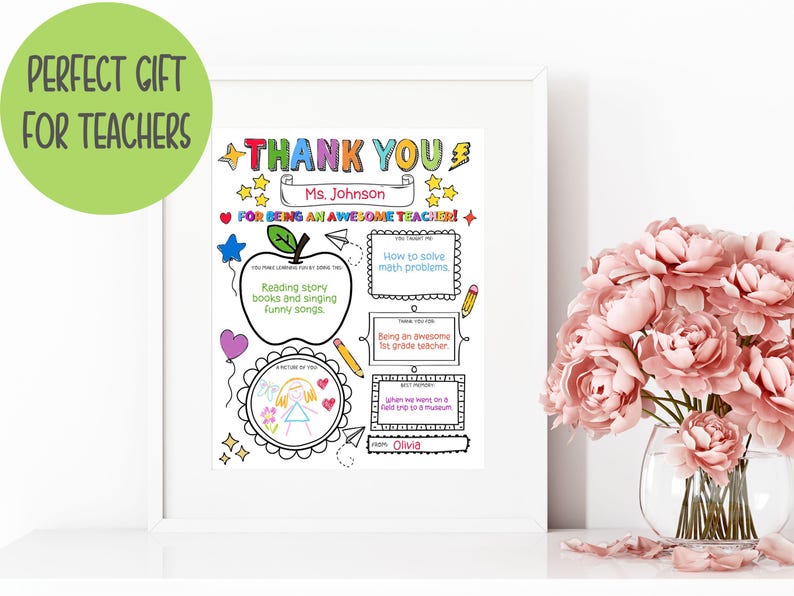 Teacher Appreciation Thank You Letter Printable, Instant Download ...