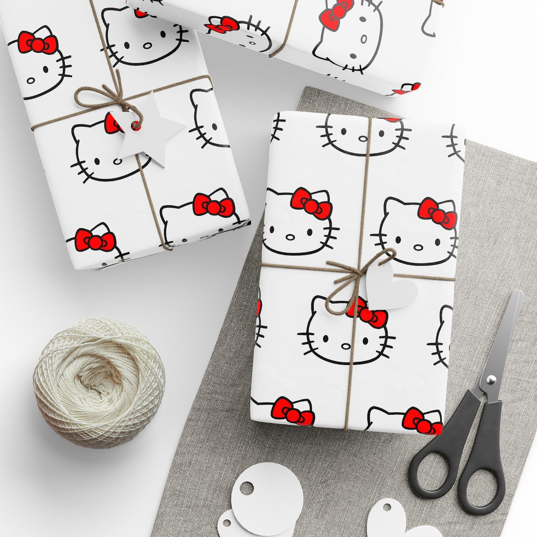 Hello Kitty Wrapping Paper Roll, Birthday Gift Wrap, Hello Kitty Gift ...