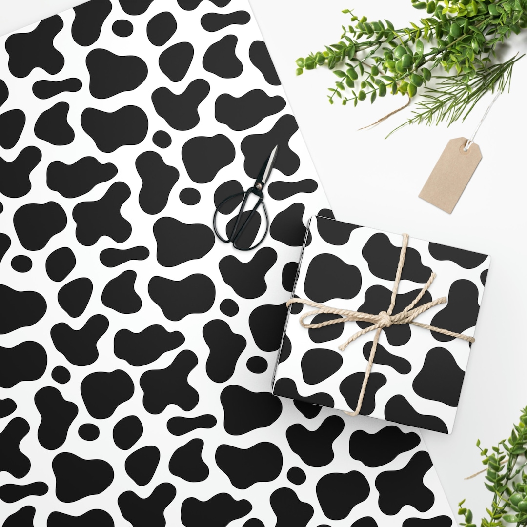 Cow Print Gift Wrap, Animal Print Gift Wrap, Animal Lovers Gift Wrap ...